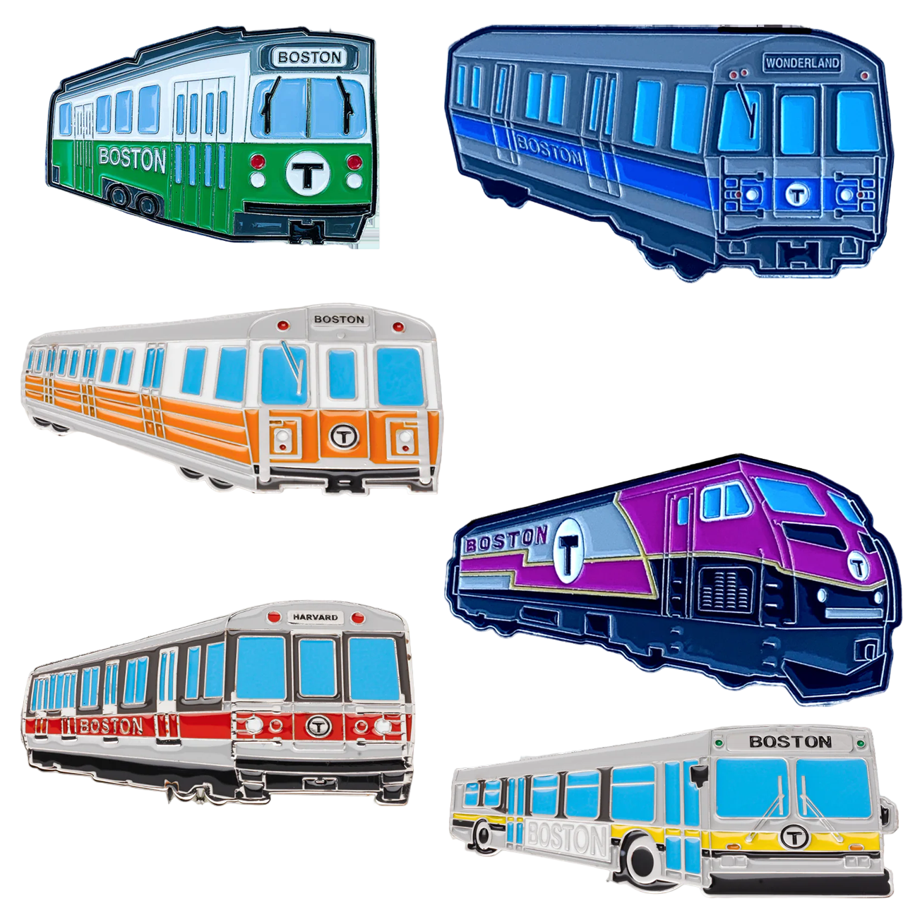 MBTA Boston Fridge Magnet 6pc Set – Purely Boston Store